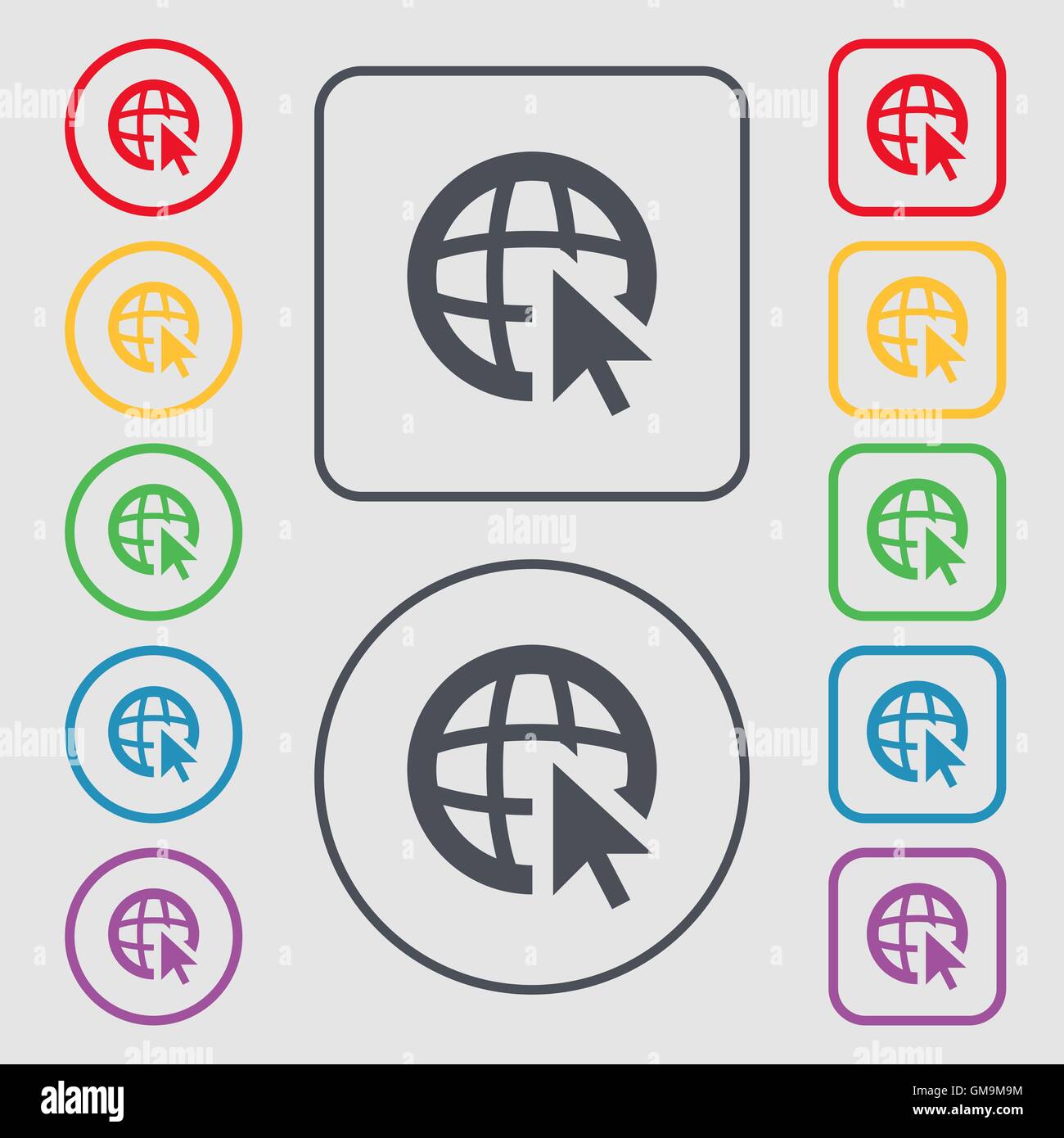 Internet sign icon. World wide web symbol. Cursor pointer. Symbols on ...