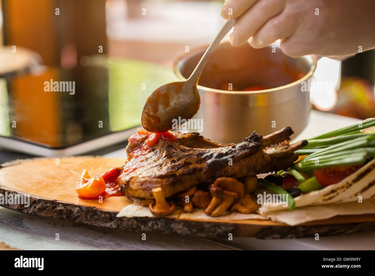 Cooked meat and vegetables Stock Photo - Alamy
