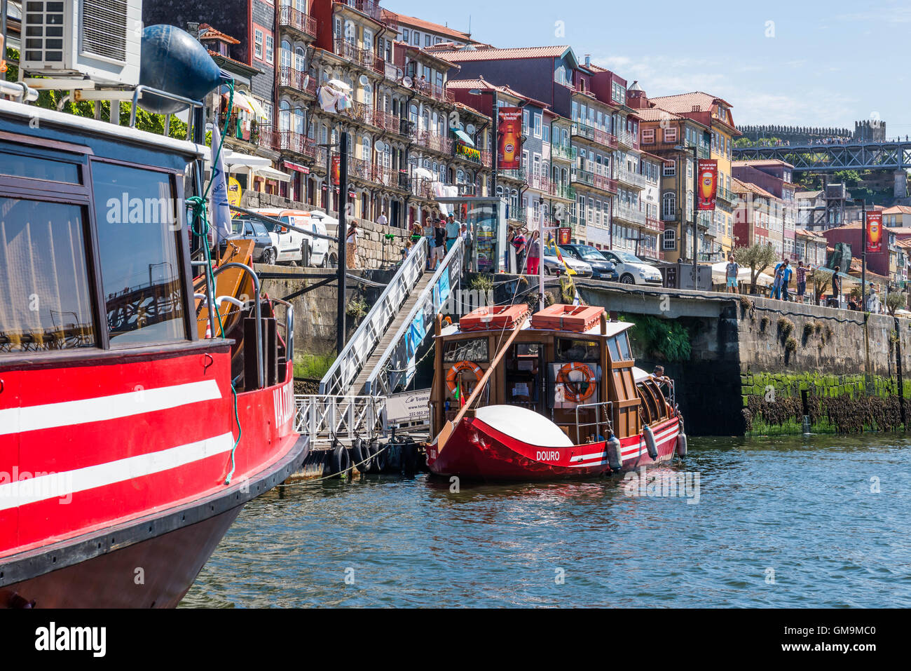 The waterfront, Ribiera neighbourhood in Porto, Portugal Stock Photo ...