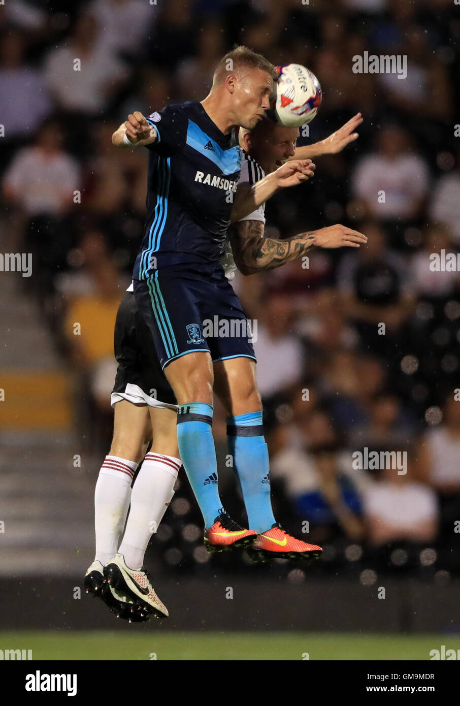 Fulham's Jack Grimmer and Middlesbrough's Viktor Fischer battle for ...