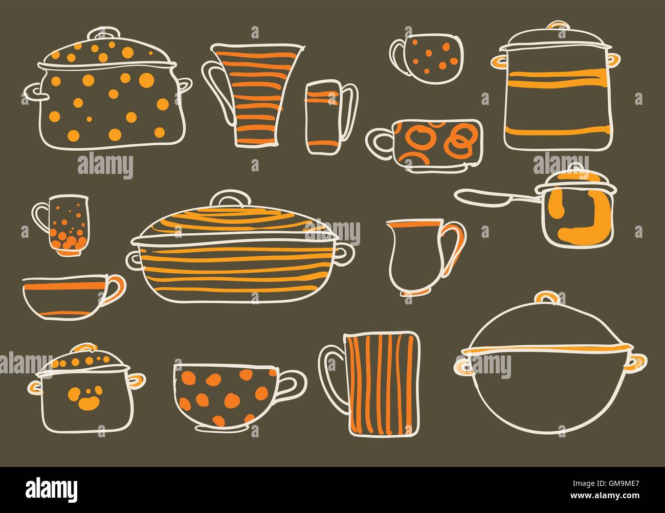 Vintage cookware Stock Vector Images - Alamy