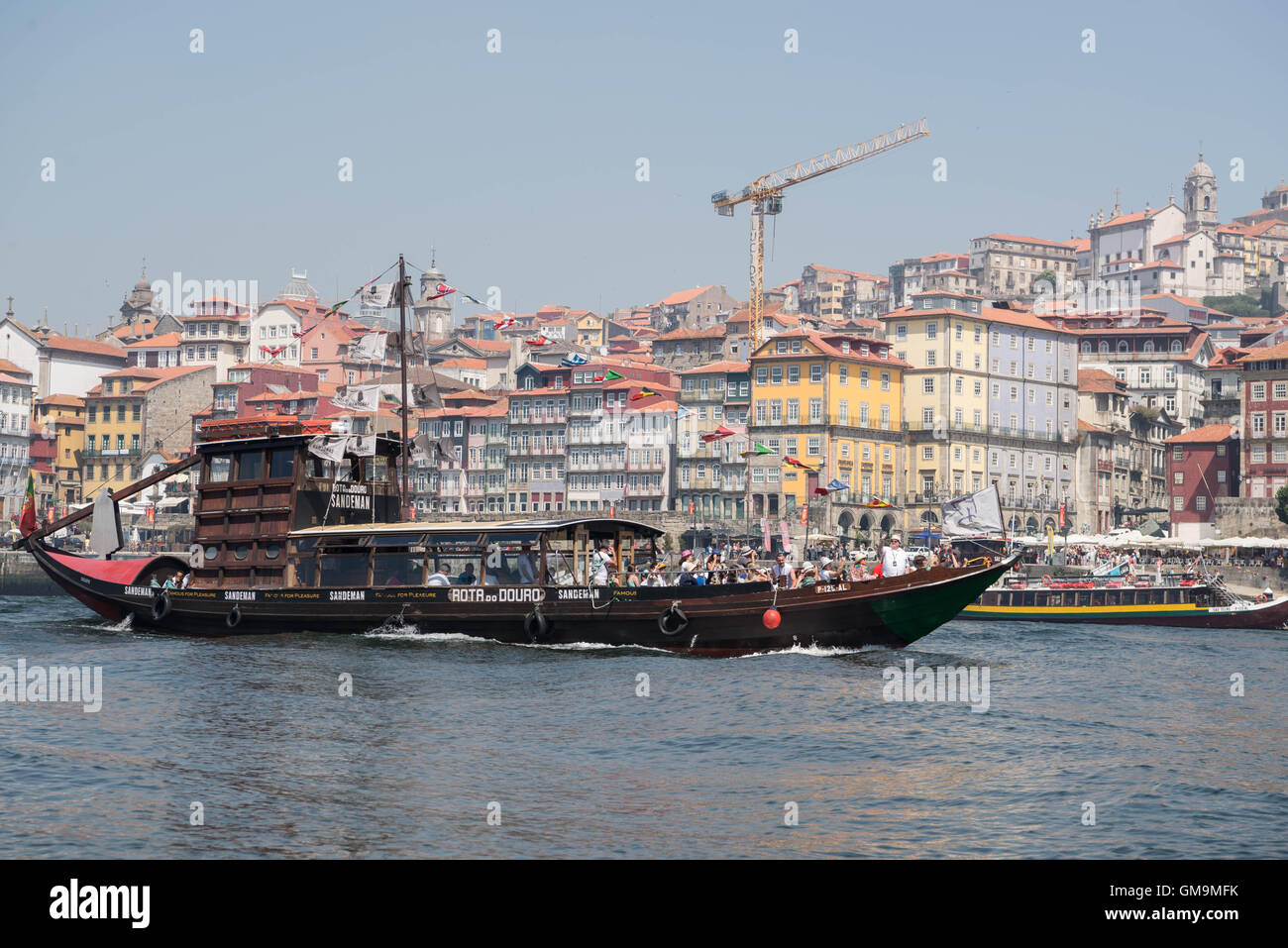 Tourists on a boat cruise on the river Douro, Porto, Portugal Stock ...