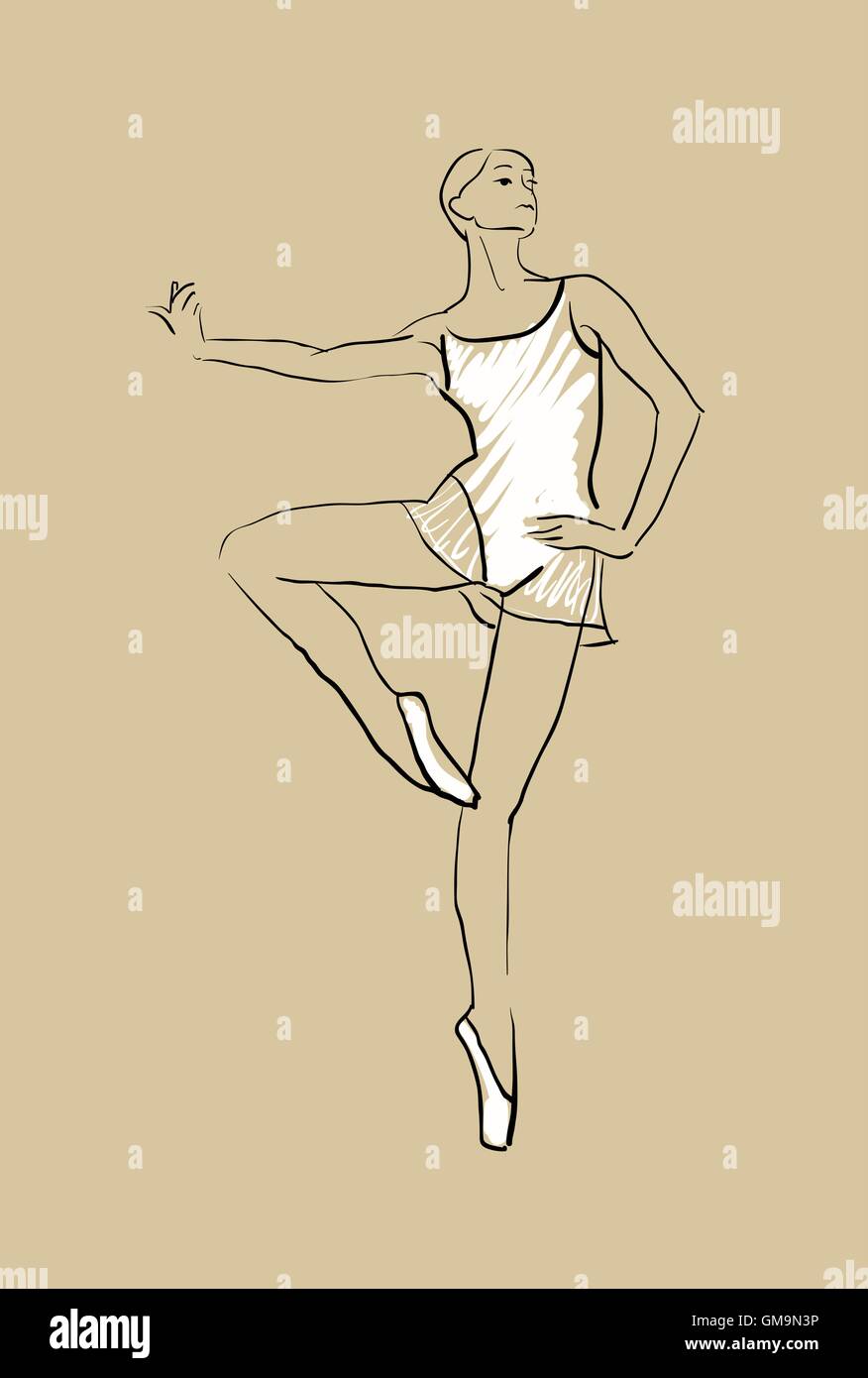 vector sketch of girls ballerina Stock Vector Image & Art - Alamy