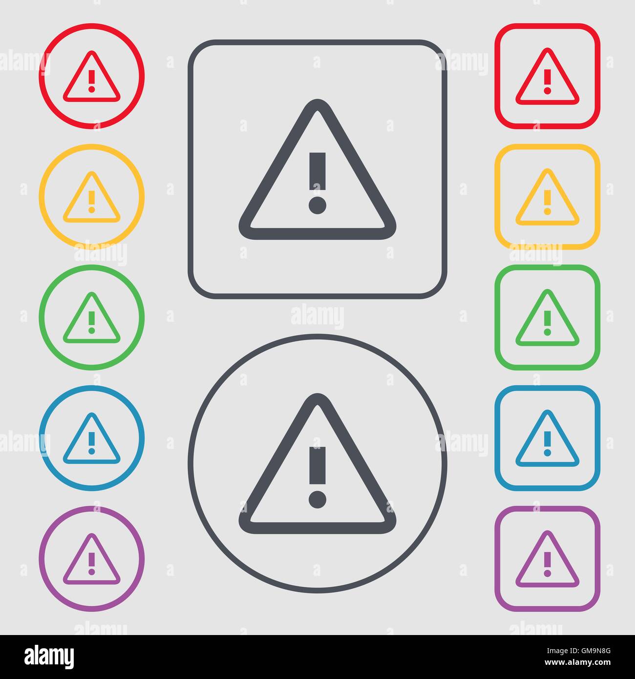 Attention caution sign icon. Exclamation mark. Hazard warning symbol ...