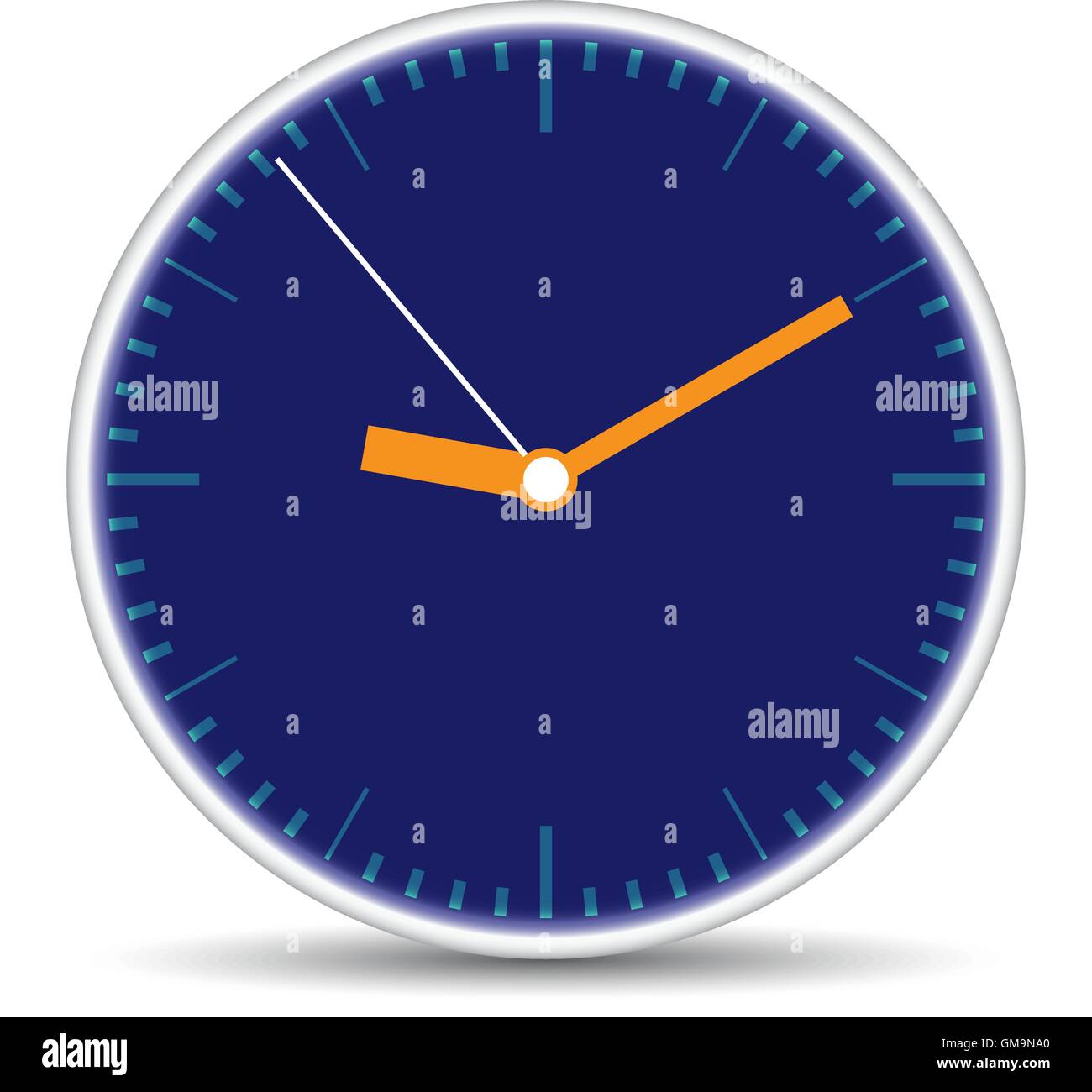 Round clock with blue clock-face Stock Vector Image & Art - Alamy