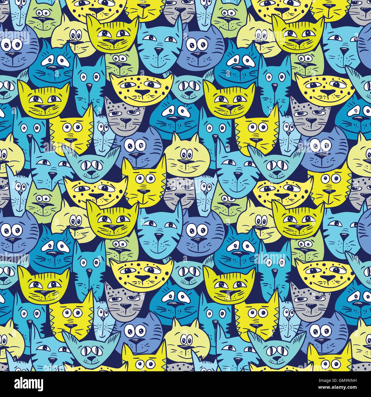 Sketch colorful cat pattern Stock Vector Image & Art - Alamy