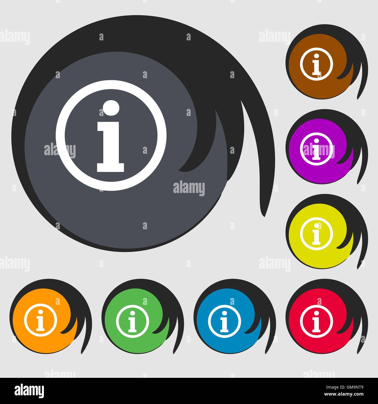 Information sign icon. Info speech bubble symbol. Symbols on eight ...