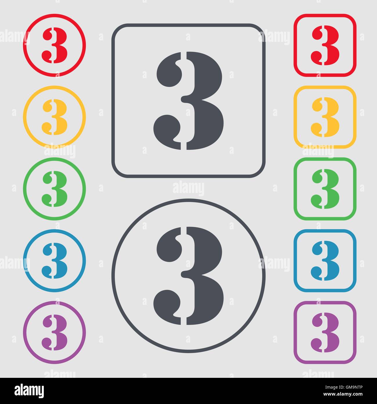 Third place award sign. Winner symbol. Step three. Symbols on the Round ...