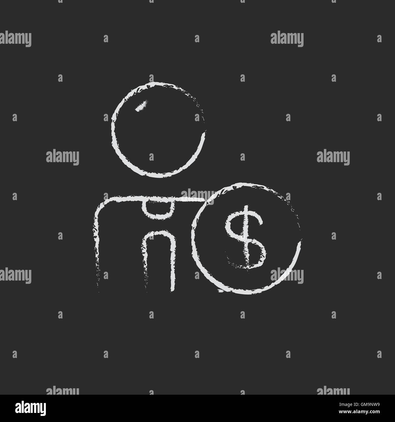Man with dollar sign icon drawn in chalk Stock Vector Image & Art - Alamy