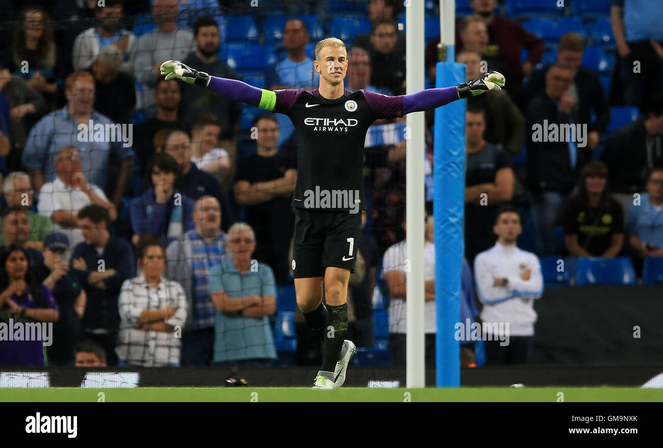 Manchester City goalkeeper Joe Hart during the UEFA Champions League ...
