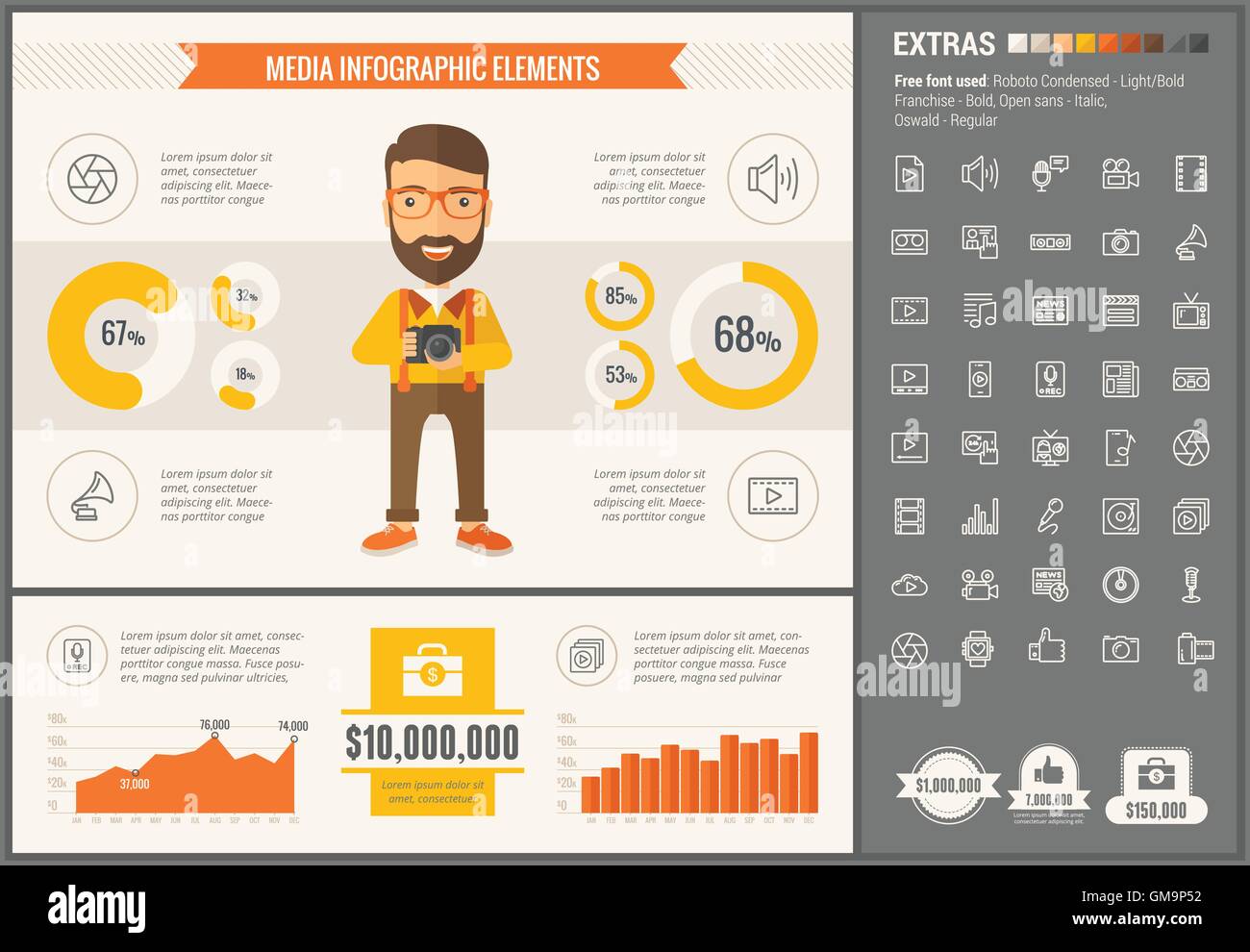 Movie infographic hi-res stock photography and images - Alamy