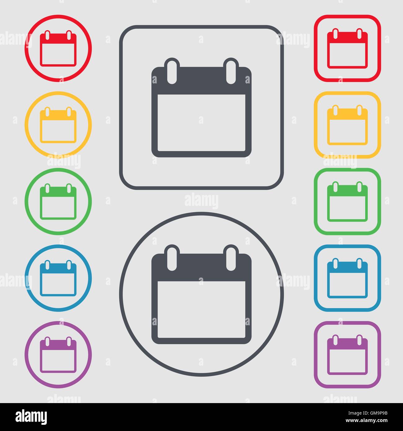 Calendar sign icon. days month symbol. Date button. Symbols on the ...