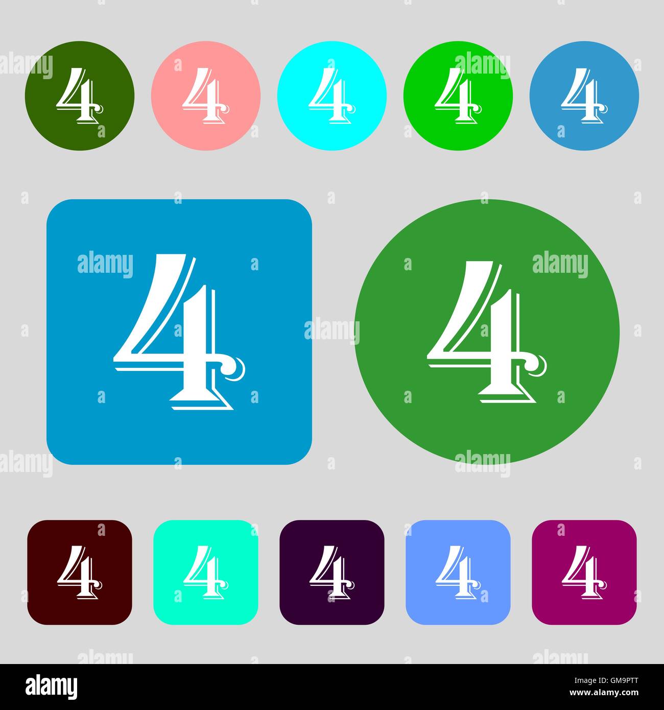 Number 4 buttons Stock Vector Images - Alamy