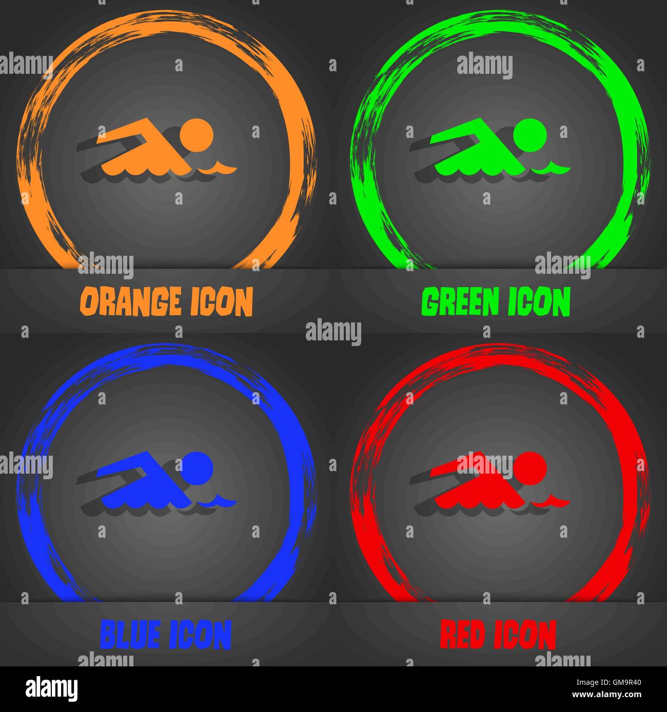 Swimming sign icon. Pool swim symbol. Sea wave. Fashionable modern ...