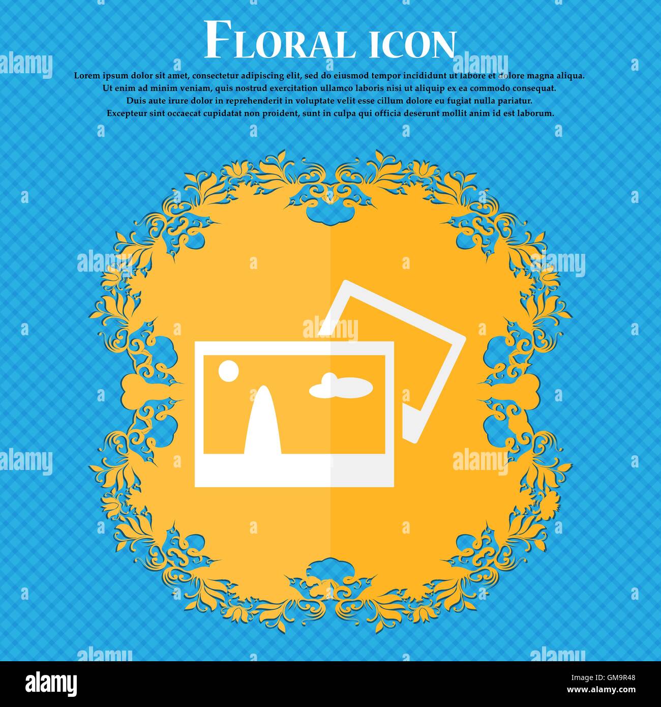 Copy File JPG sign icon. Download image file symbol. Floral flat design ...