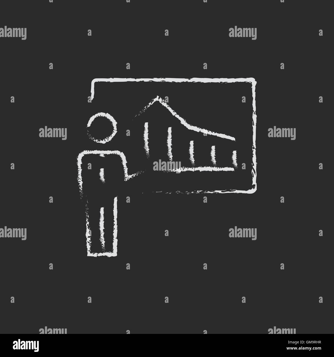 Businessman with infographic icon drawn in chalk Stock Vector Image ...