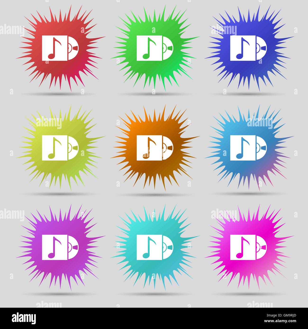 cd player icon sign. Nine original needle buttons. Vector Stock Vector ...