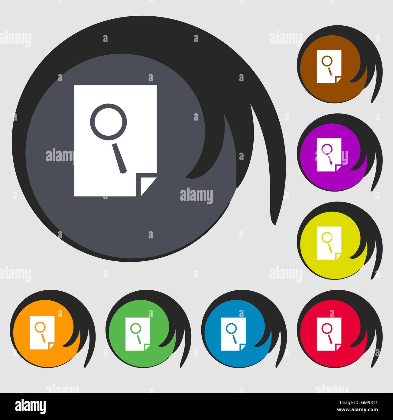 Search in file sign icon. Find document symbol. Symbols on eight ...