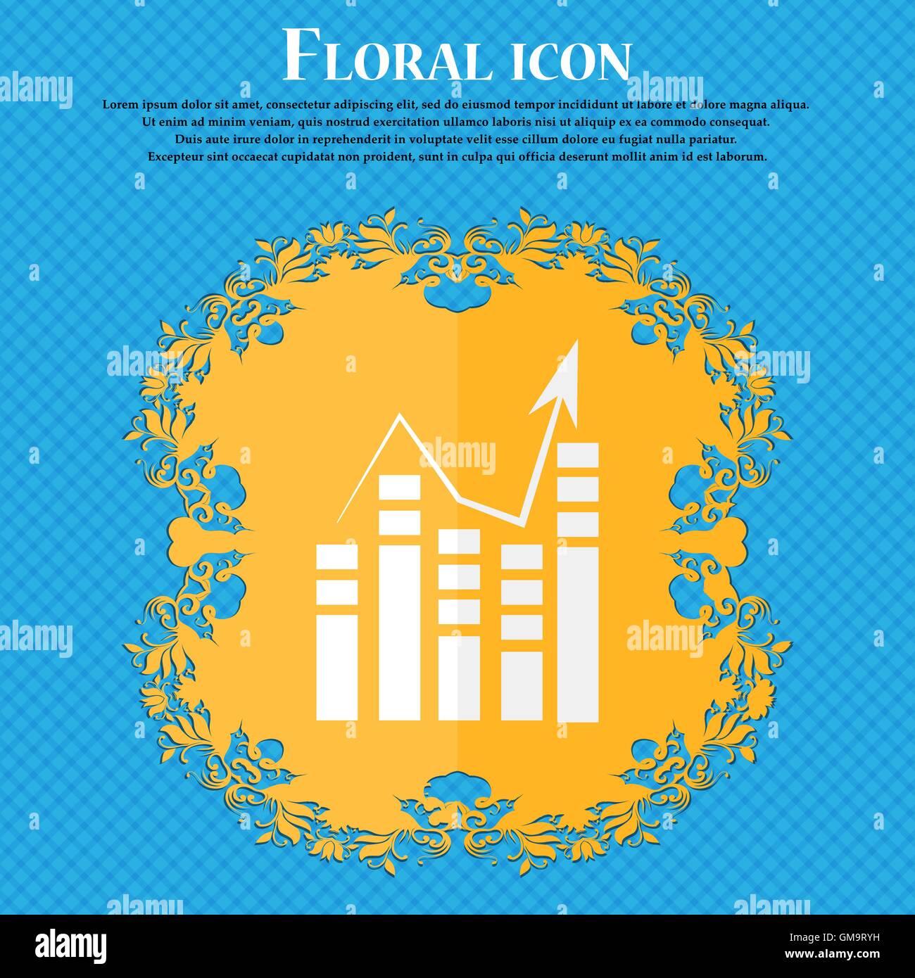 Text File Icon Add Document With Chart Sign Accounting Symbol Floral