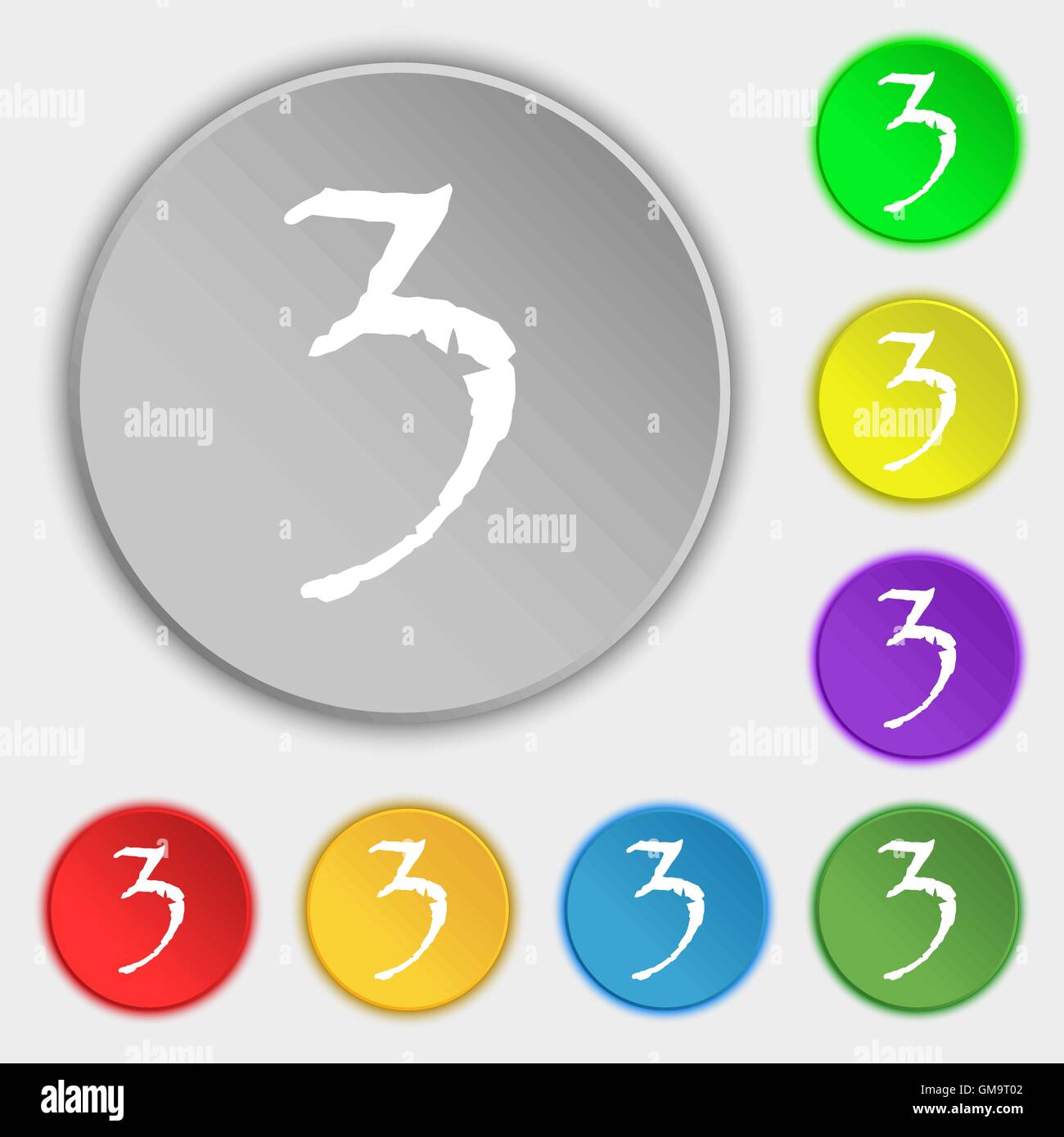 Third place award sign. Winner symbol. Step three. Symbols on eight ...