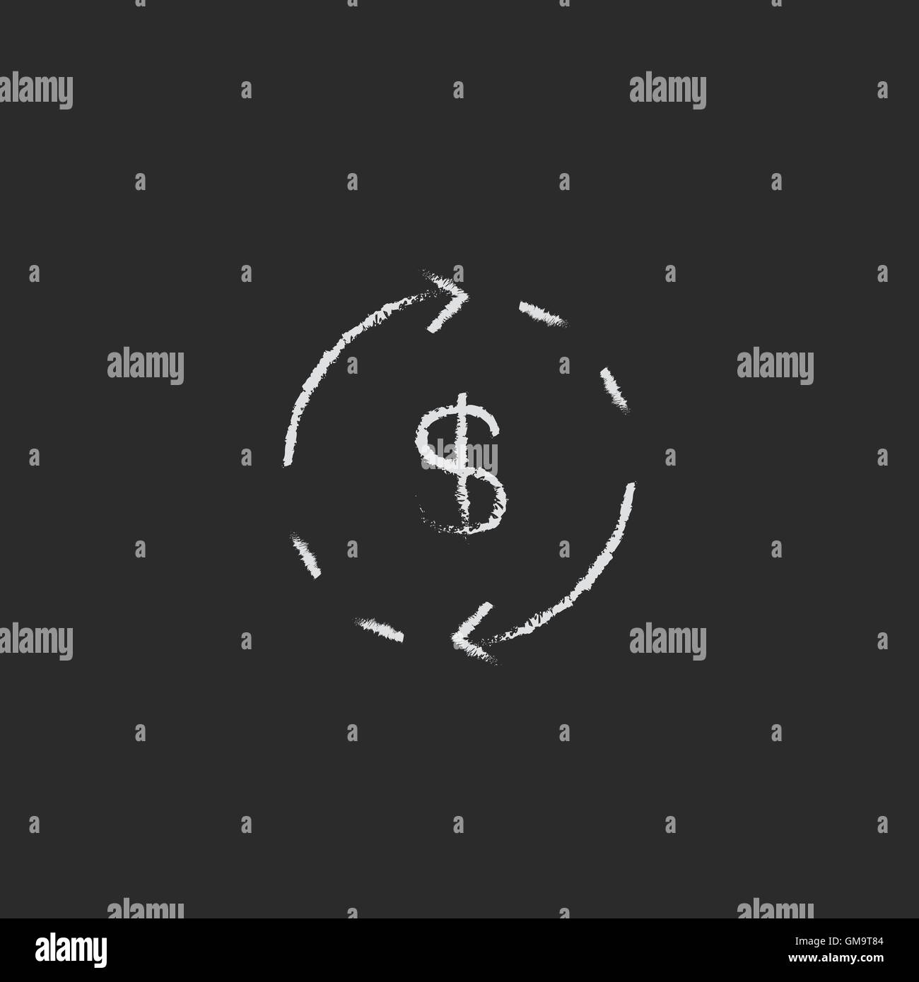 Dollar symbol with arrows icon drawn in chalk Stock Vector Image & Art ...