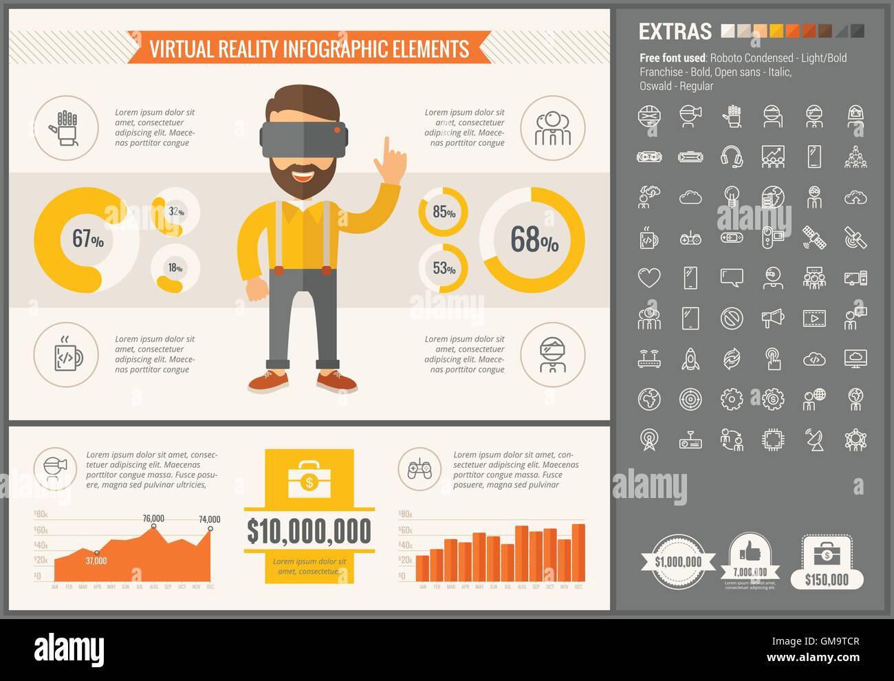 Virtual Reality flat design Infographic Template Stock Vector Image ...