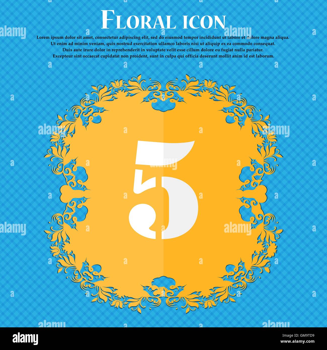 Floral number five design hi-res stock photography and images - Alamy
