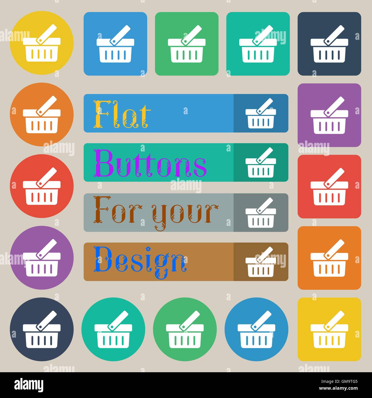 Flat online shopping round Stock Vector Images - Alamy