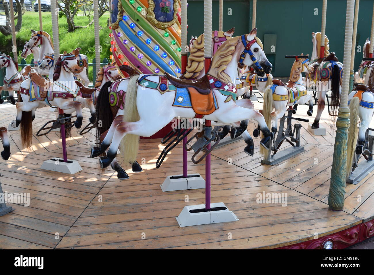 Colourful Horse on a Carousel Stock Photo - Alamy