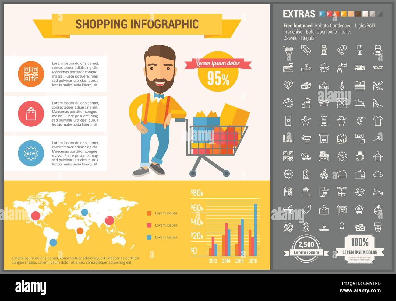 Shopping infographic hi-res stock photography and images - Alamy
