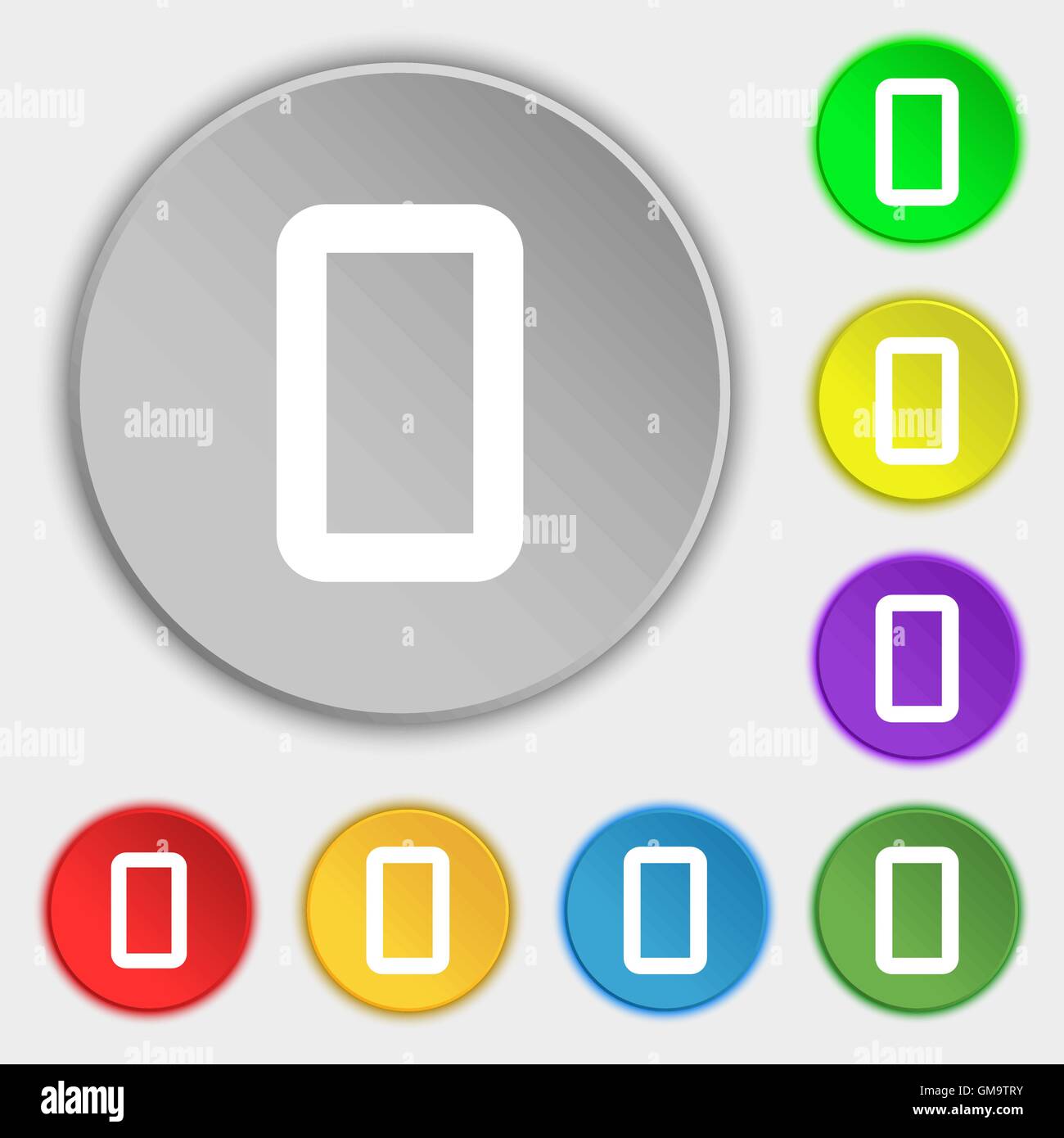 number zero icon sign. Symbols on eight flat buttons. Vector Stock ...