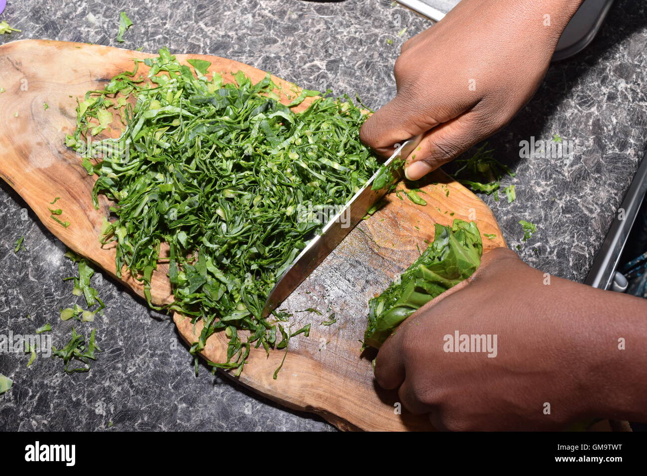 Chef washing spinach greens hi-res stock photography and images - Alamy
