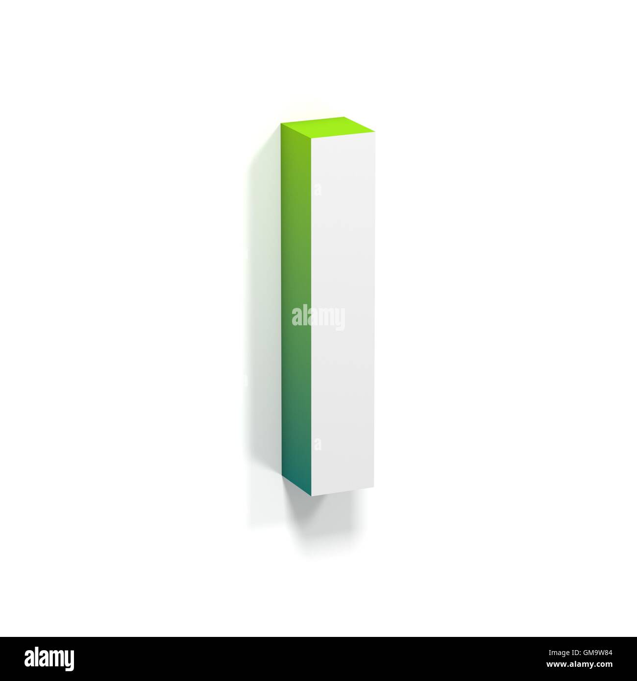 Green gradient and soft shadow font. Letter I. 3D render illustration ...