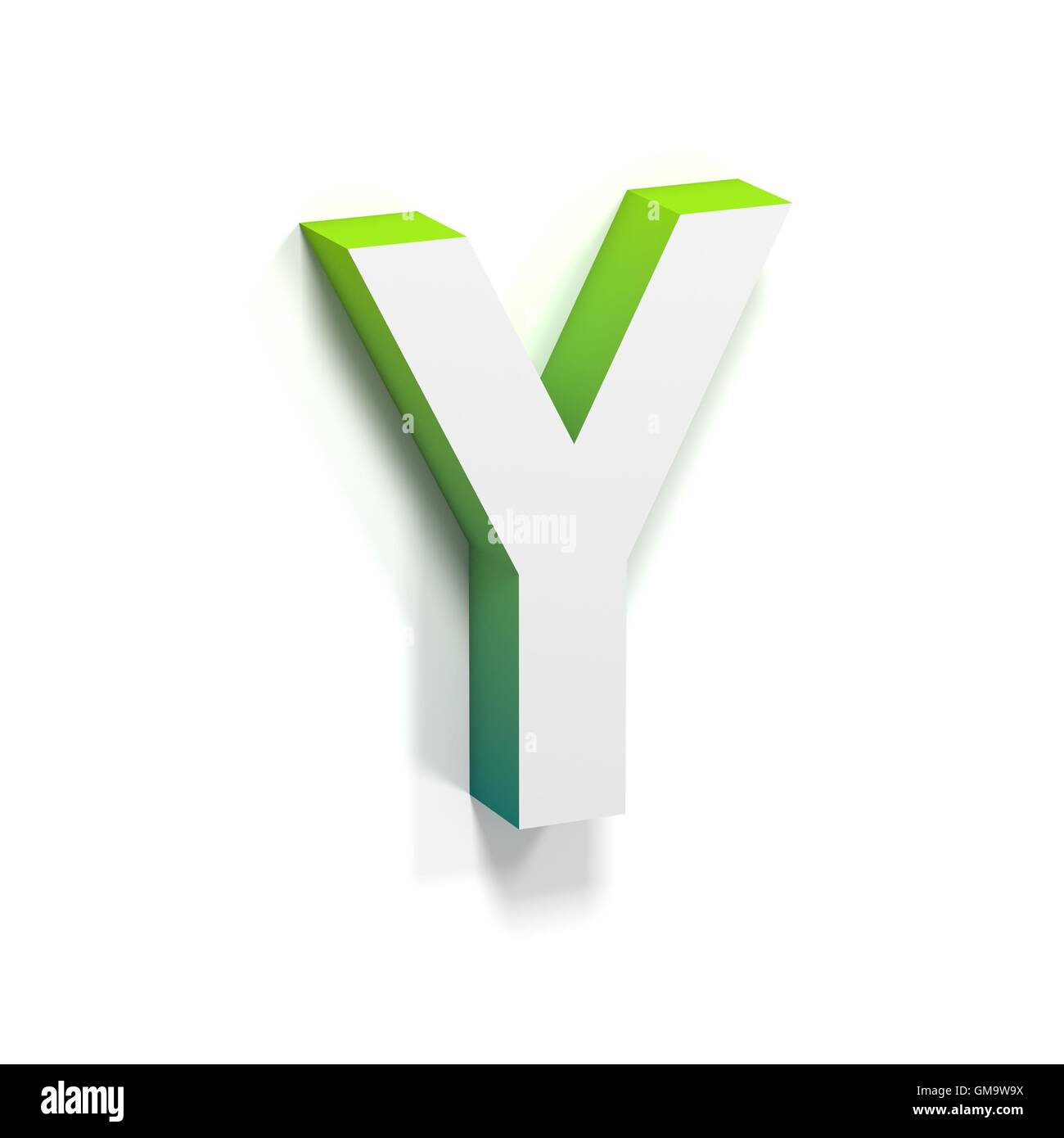 Green gradient and soft shadow font. Letter Y. 3D render illustration ...