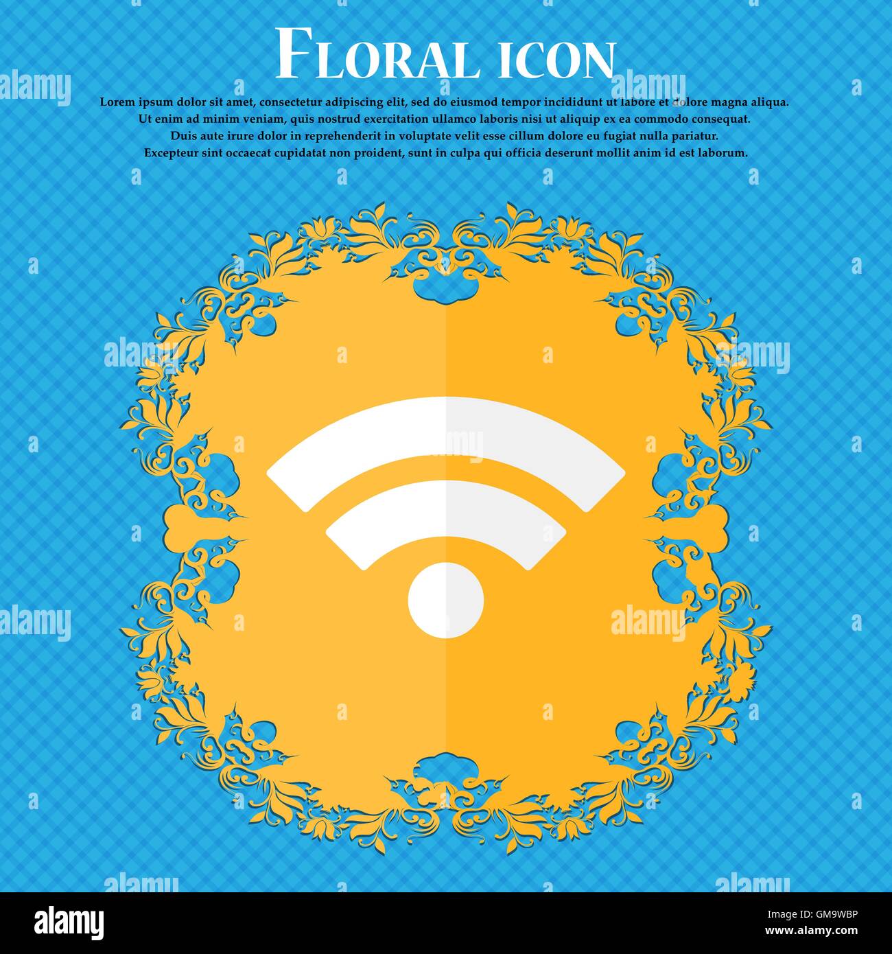 Wifi sign. Wi-fi symbol. Wireless Network icon. Wifi zone. Floral flat ...