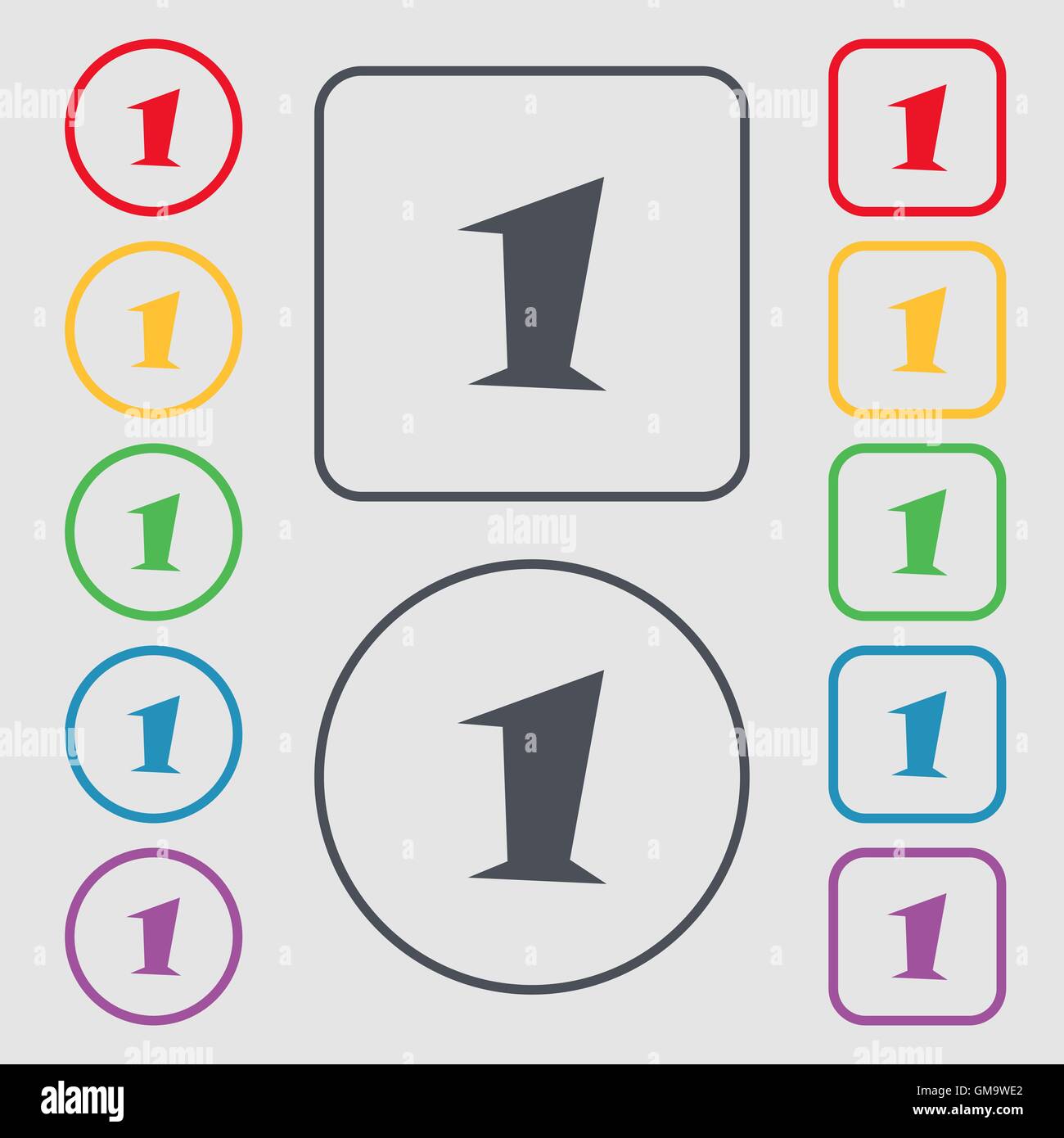 First place award sign. Winner symbol. Step one. Symbols on the Round ...