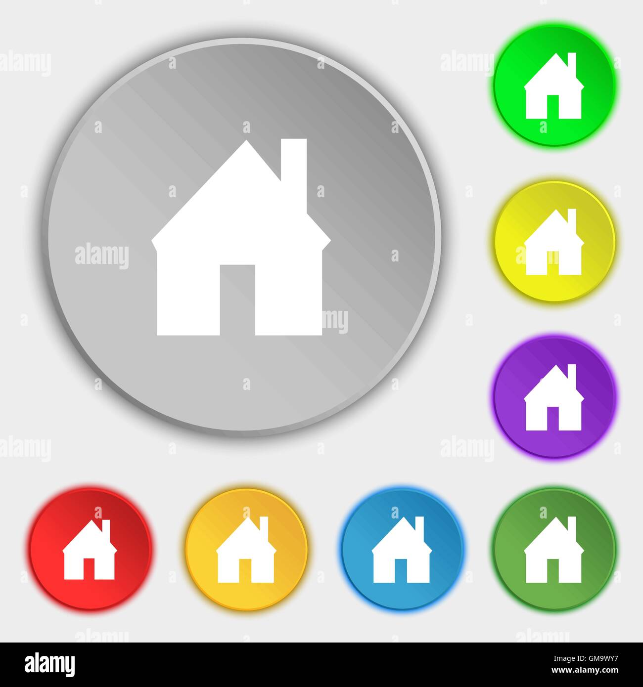 Home sign icon. Main page button. Navigation symbol. Symbols on eight ...