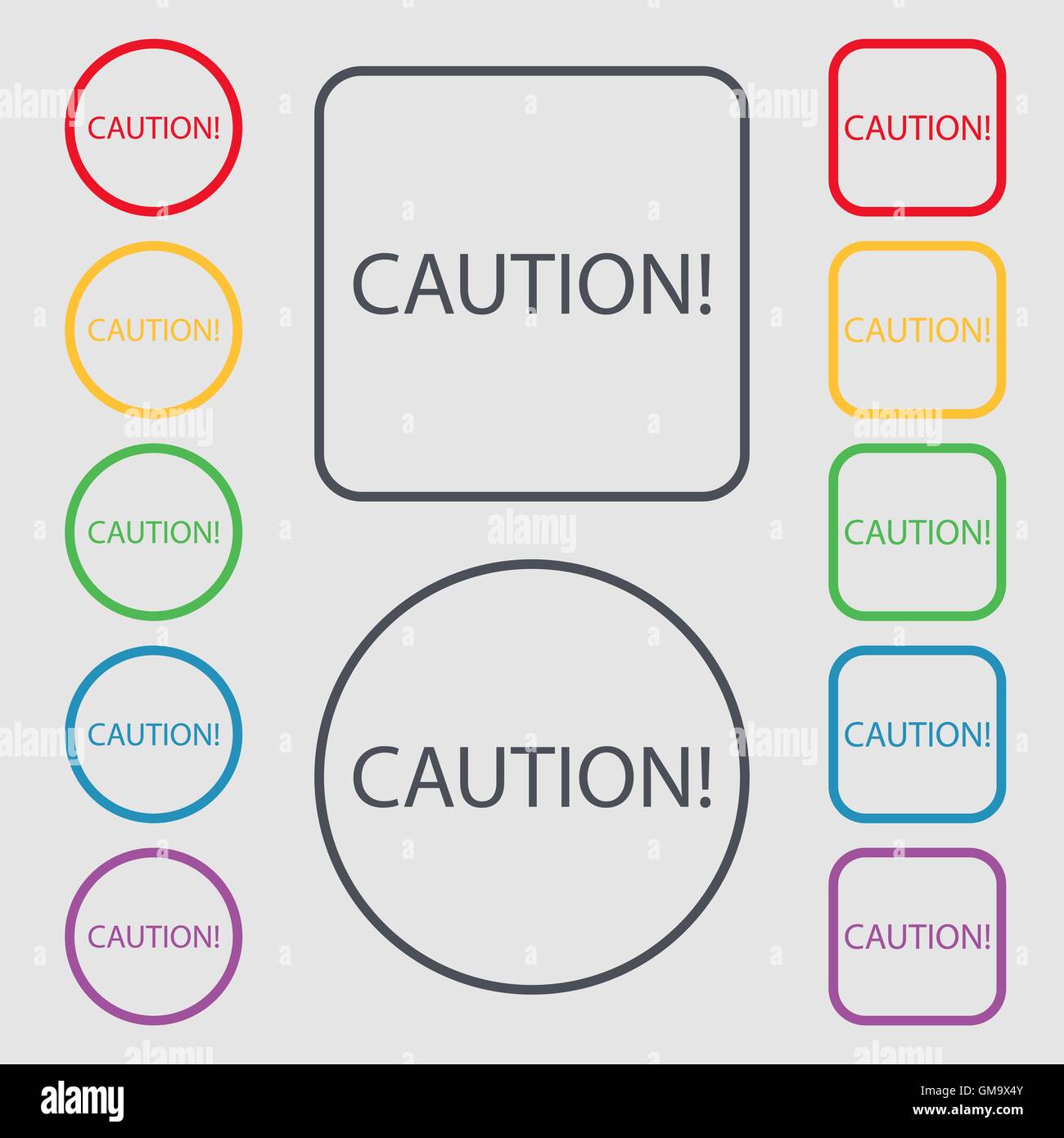 Attention caution sign icon. Exclamation mark. Hazard warning symbol ...