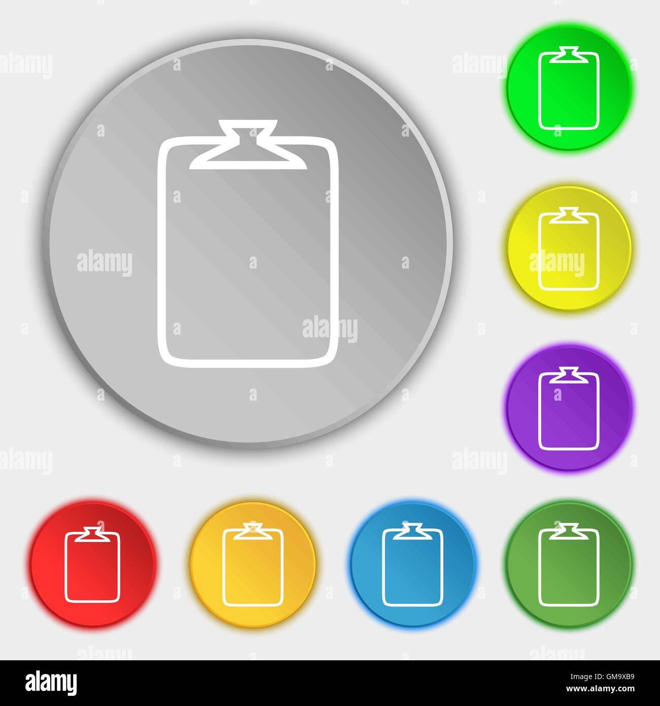 File annex icon. Paper clip symbol. Attach sign. Symbols on eight flat ...