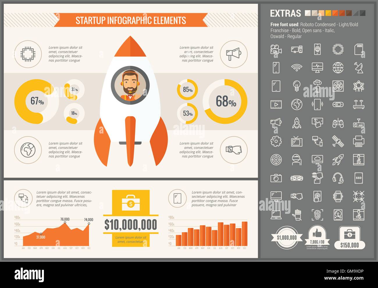 Technology flat design Infographic Template Stock Vector Image & Art ...