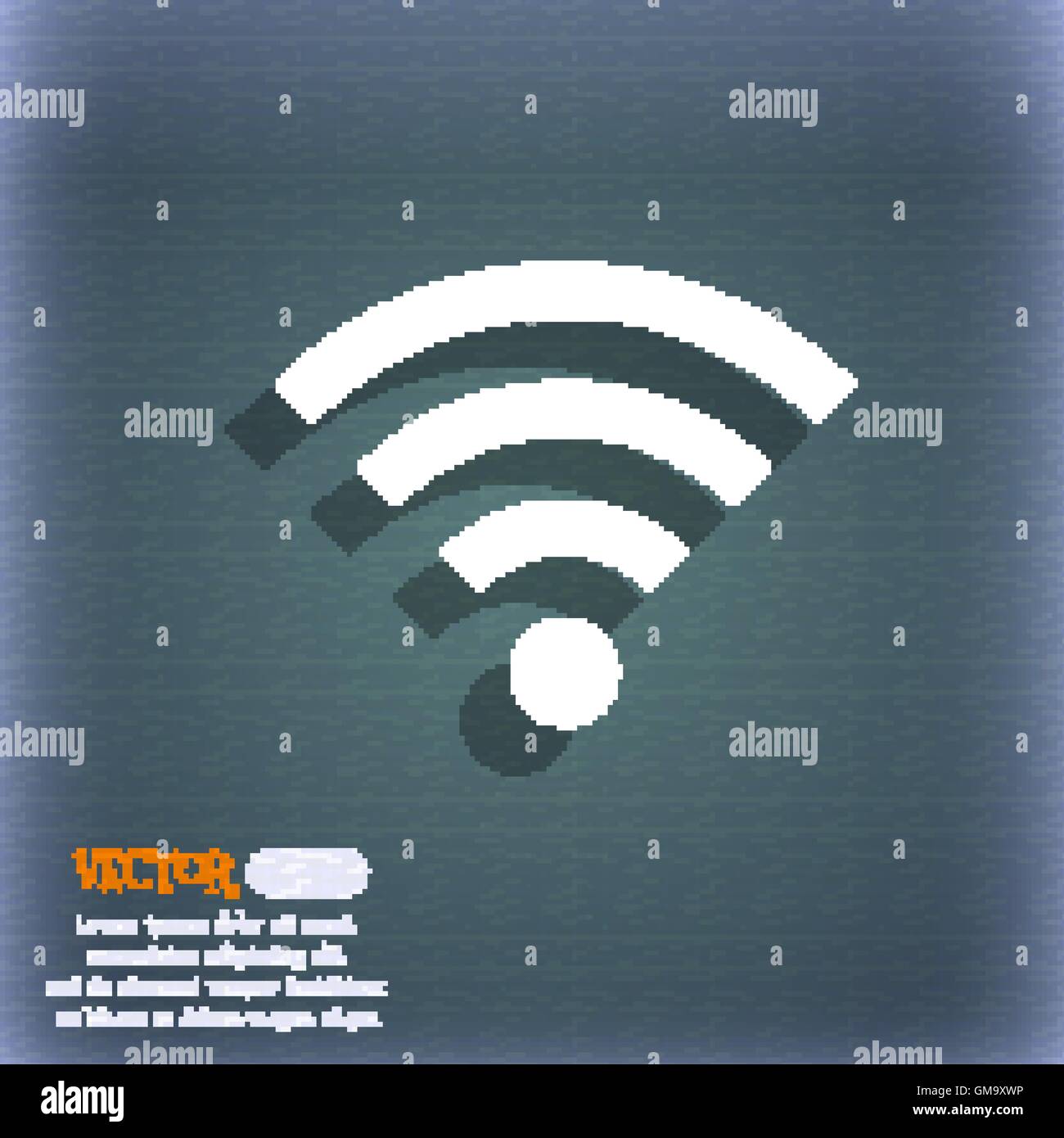 Wifi sign. Wi-fi symbol. Wireless Network icon zone. On the blue-green ...