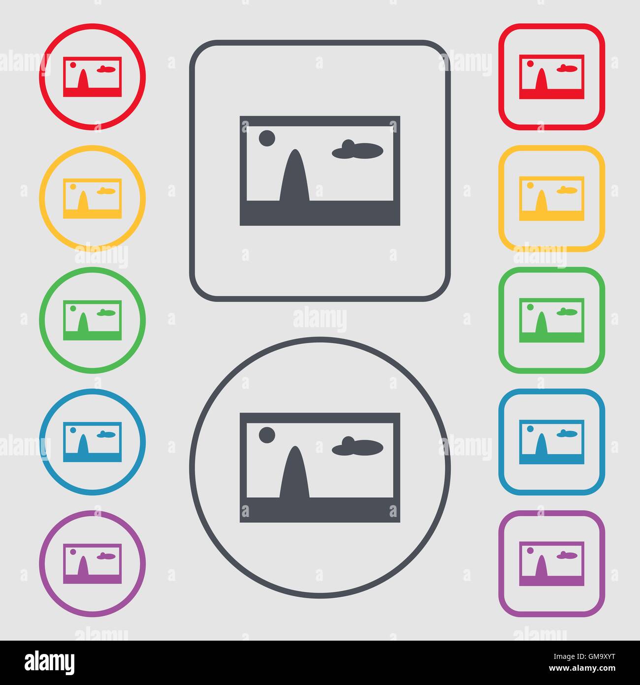 File JPG sign icon. Download image file symbol. Symbols on the Round ...