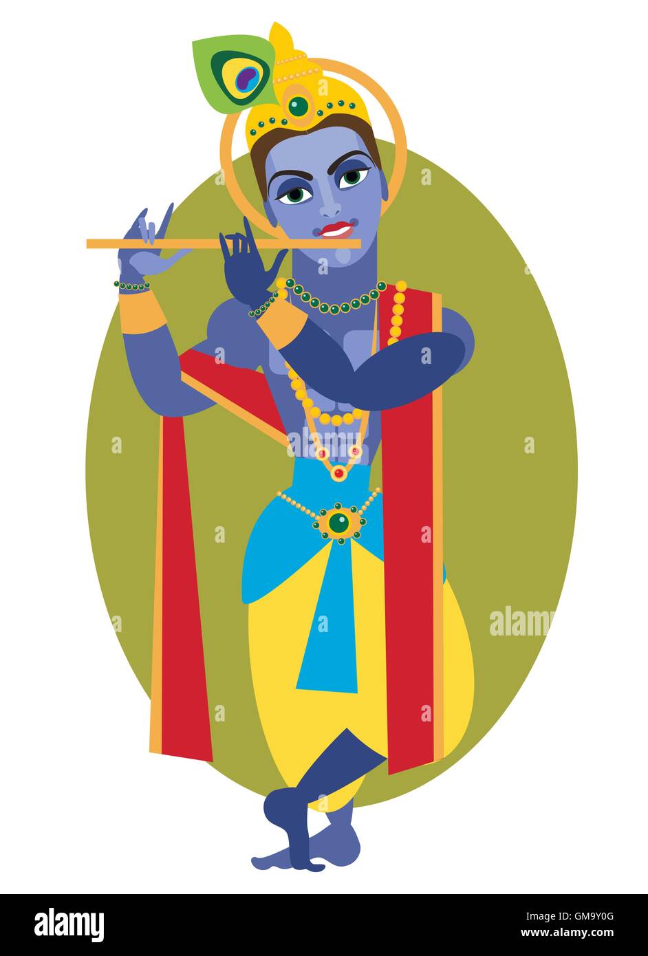 Painting lord krishna Stock Vector Images - Alamy