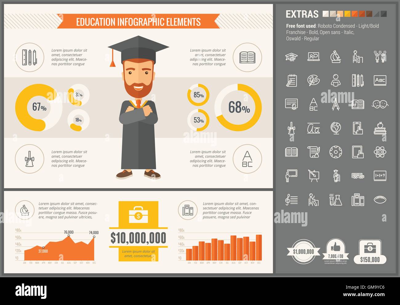 Online education infographics set Stock Vector Images - Alamy
