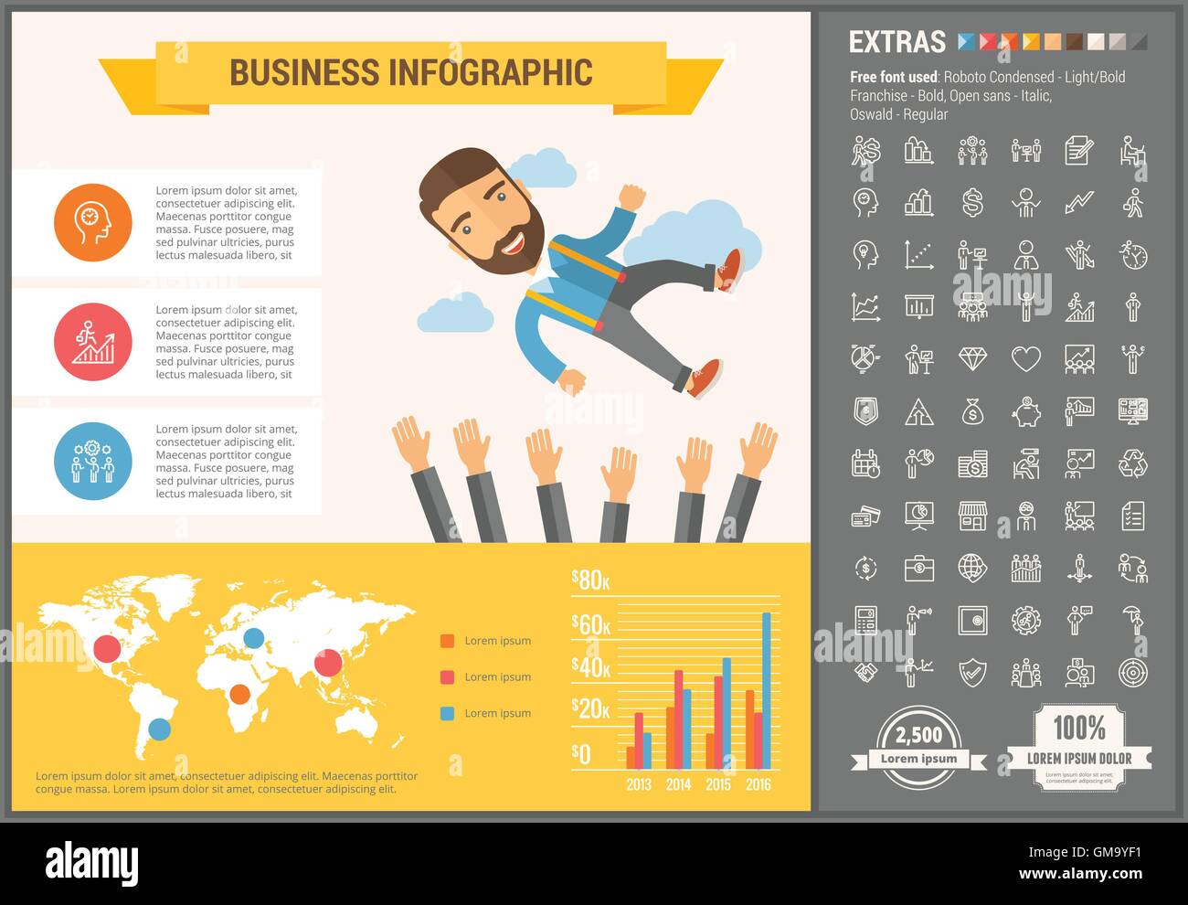 Business flat design Infographic Template Stock Vector Image & Art - Alamy