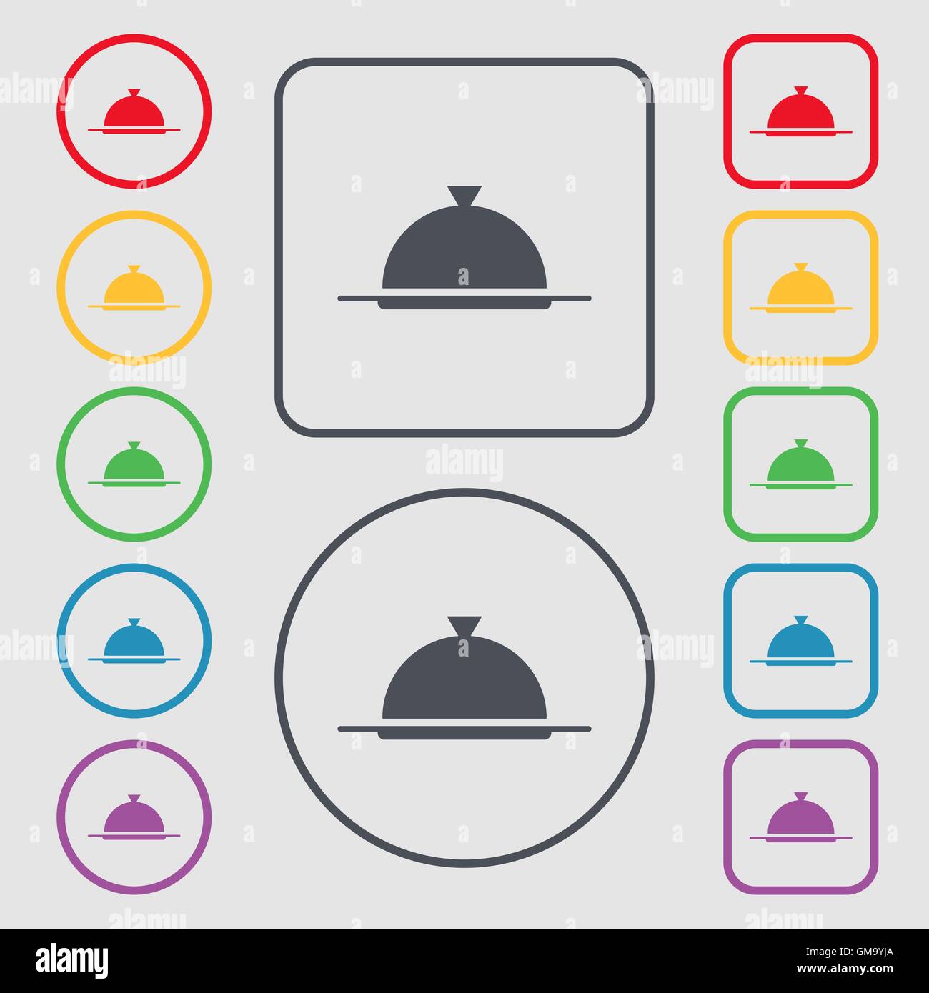 Food platter serving sign icon. Table setting in restaurant symbol ...