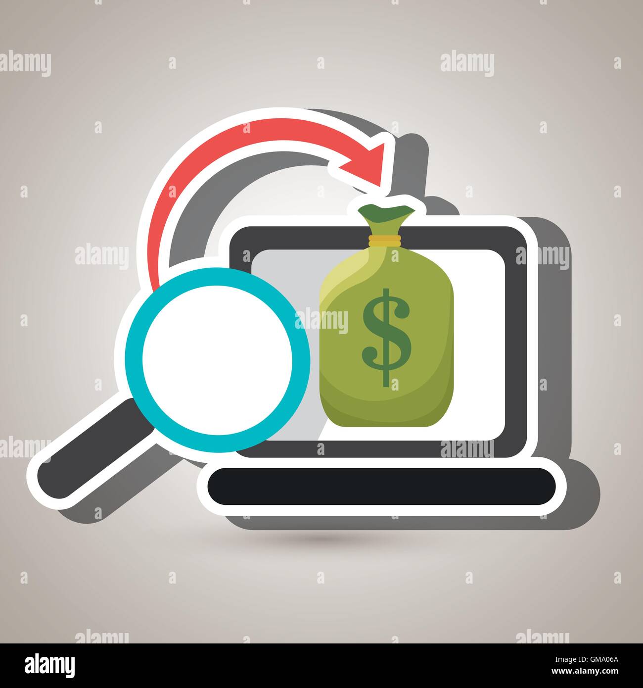 laptop search global money Stock Vector Image & Art - Alamy
