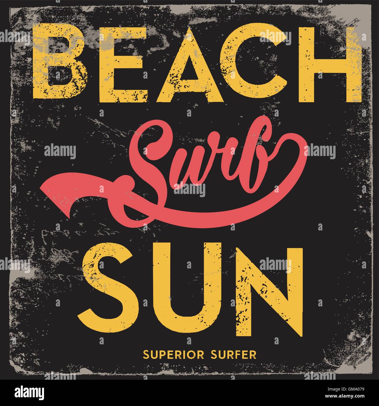 Vintage surfing poster with Grunge background. This artwork can be used ...