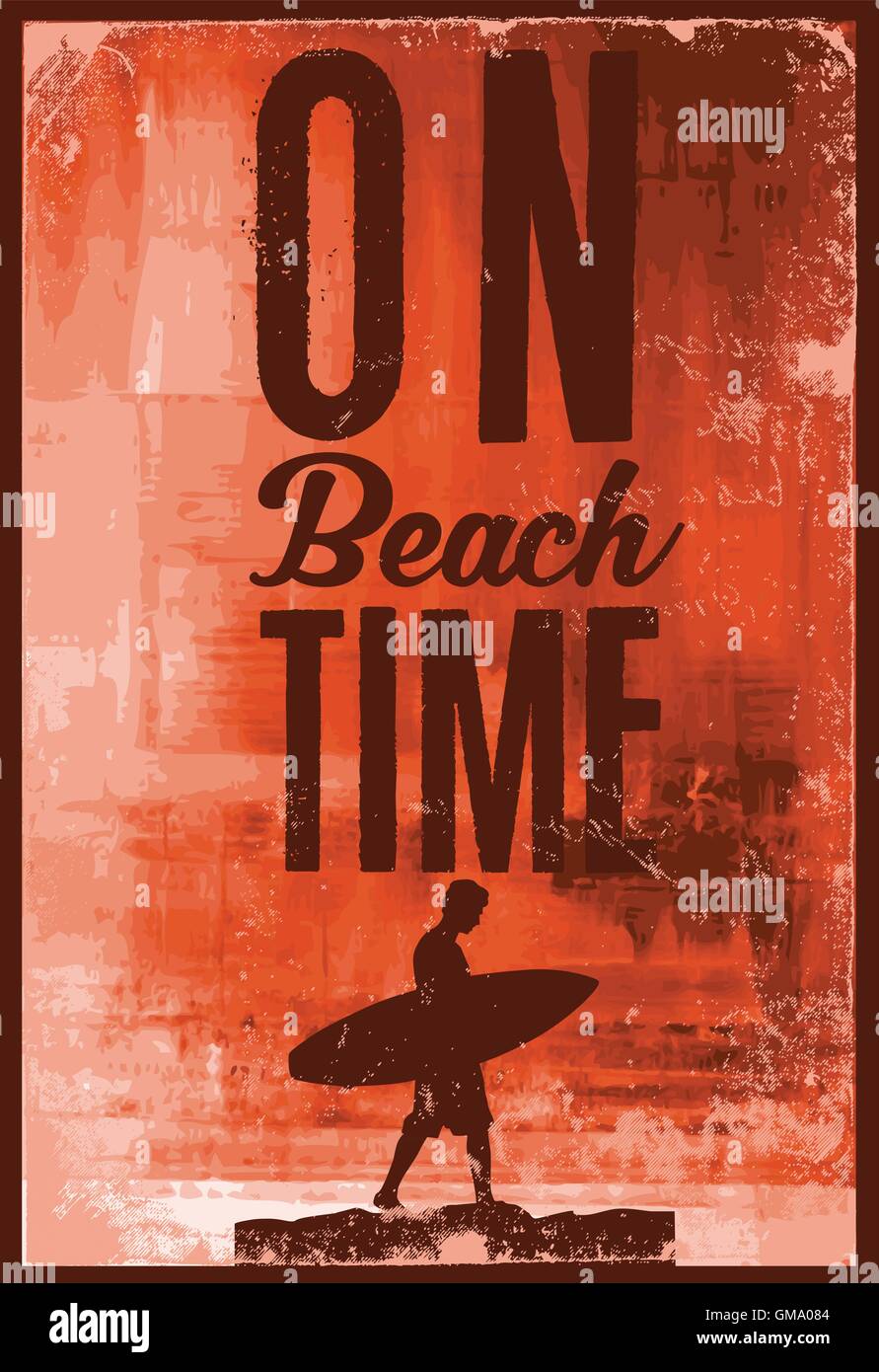 Vintage surfing poster with Grunge background. This artwork can be used ...