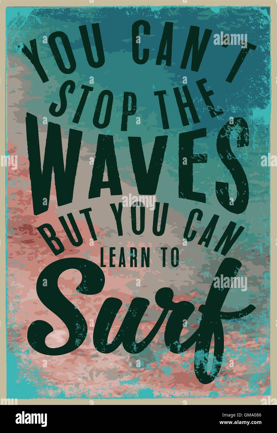 Vintage surfing poster with Grunge background. This artwork can be used ...